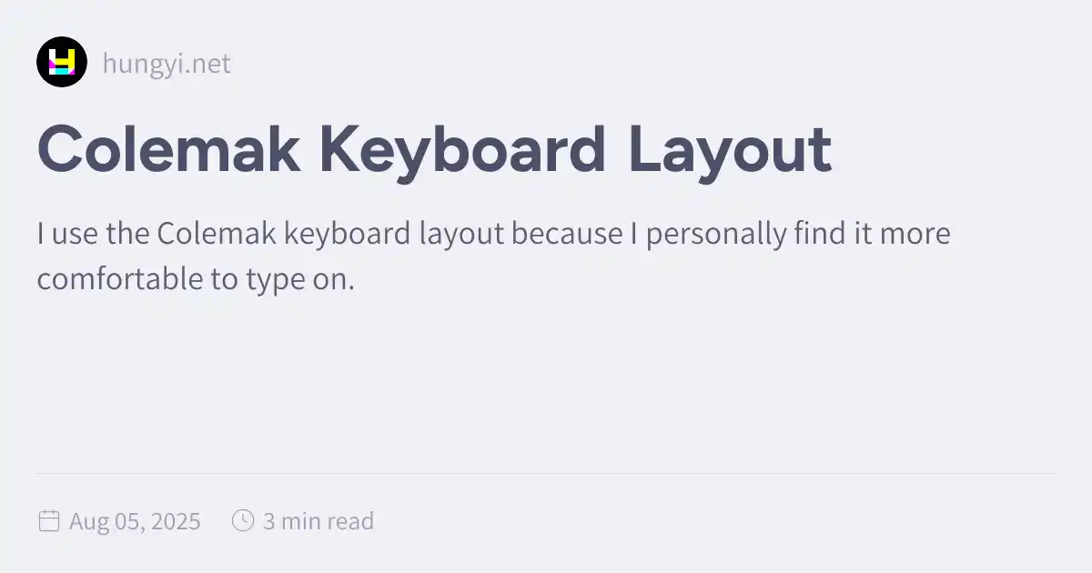 Colemak Keyboard Layout